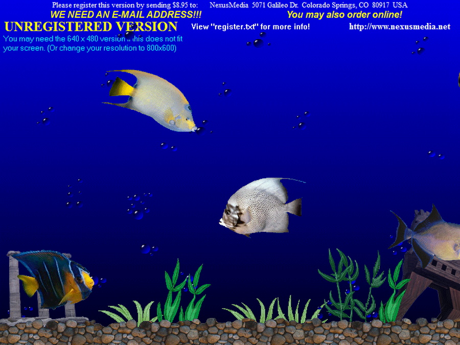 Kliktopia - Details for Aquarium Screensaver 1.1 [Shareware] by NexusMedia